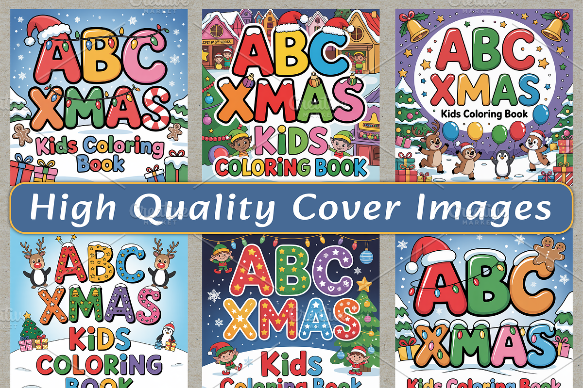 Christmas ABC Coloring Book for Kids, a Seasonal Illustration by Ink ...