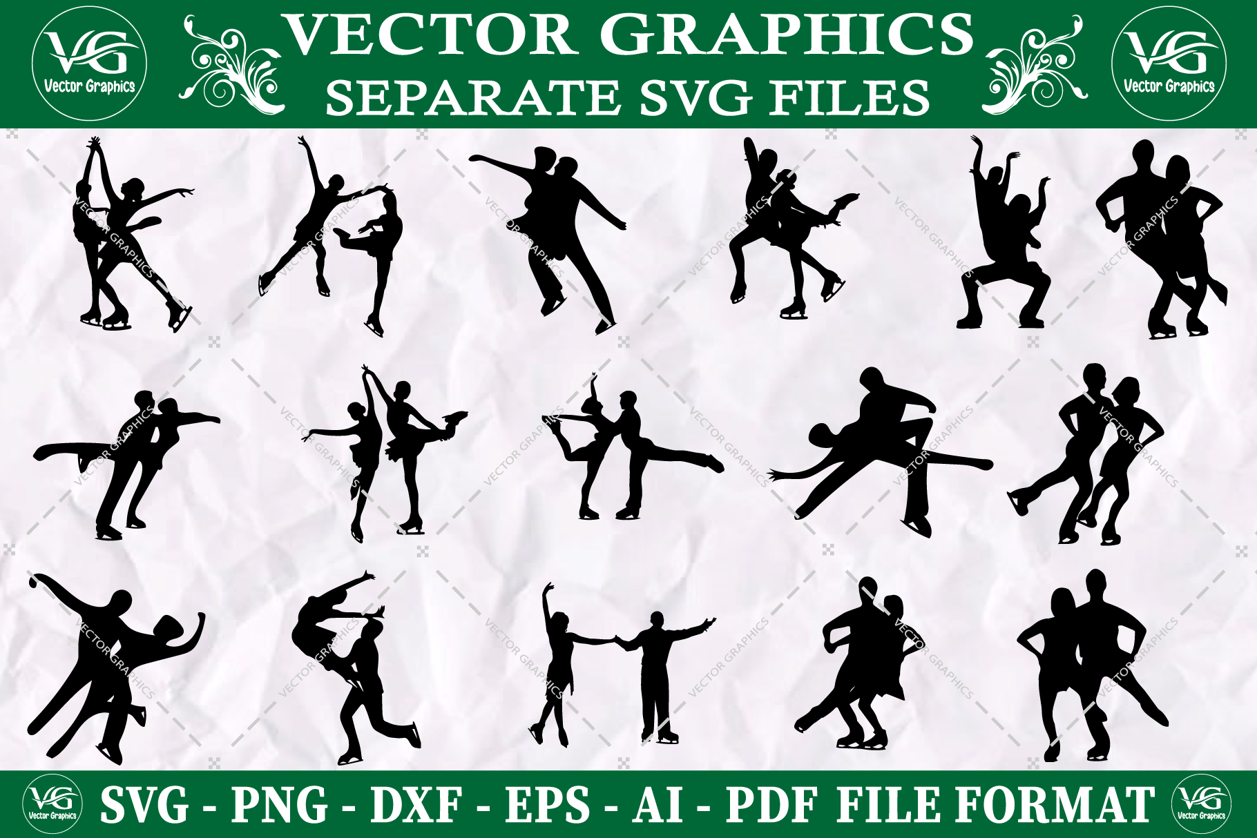 Couple Figure skating, Skating Svg, an Illustration by Vector Graphics