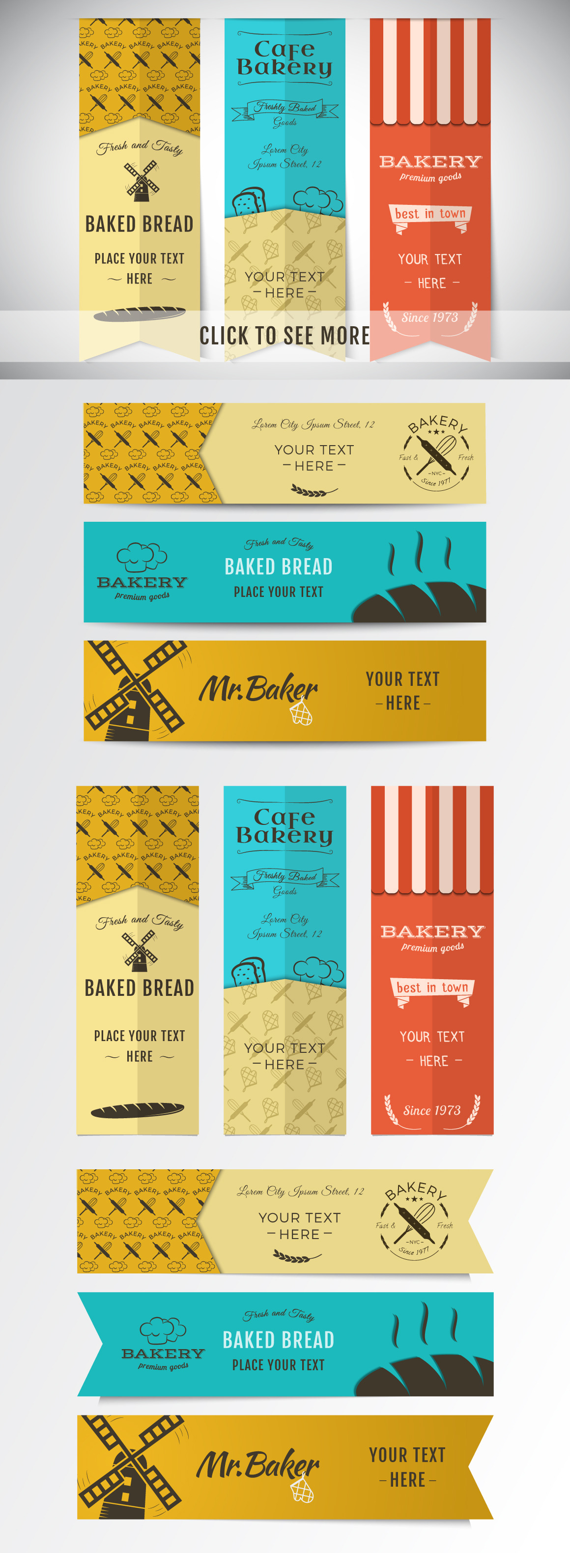 Bakery Banners & Seamless Patterns, an Object Graphic by JeksonGraphics