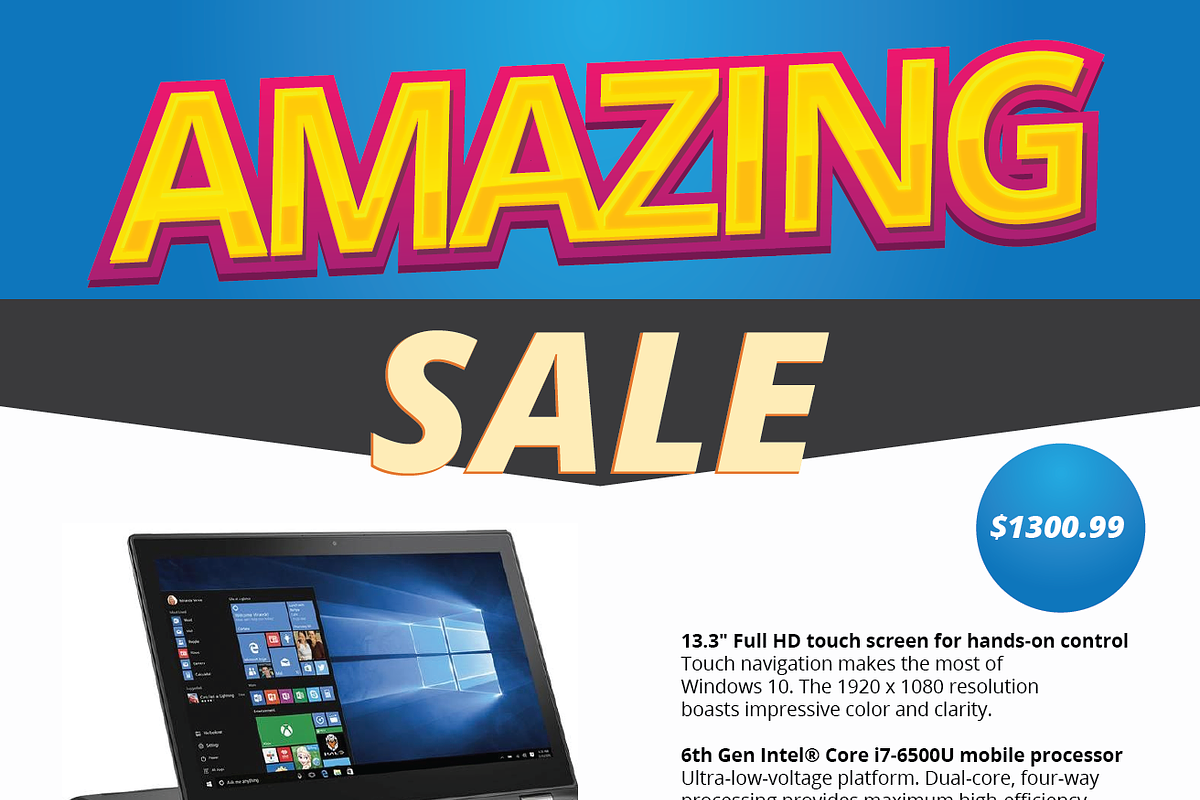 Laptop Sale Flyer, a Flyer Template by Sajida Salim