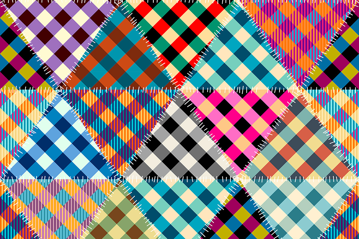 Seamless vector patterns. Patchwork