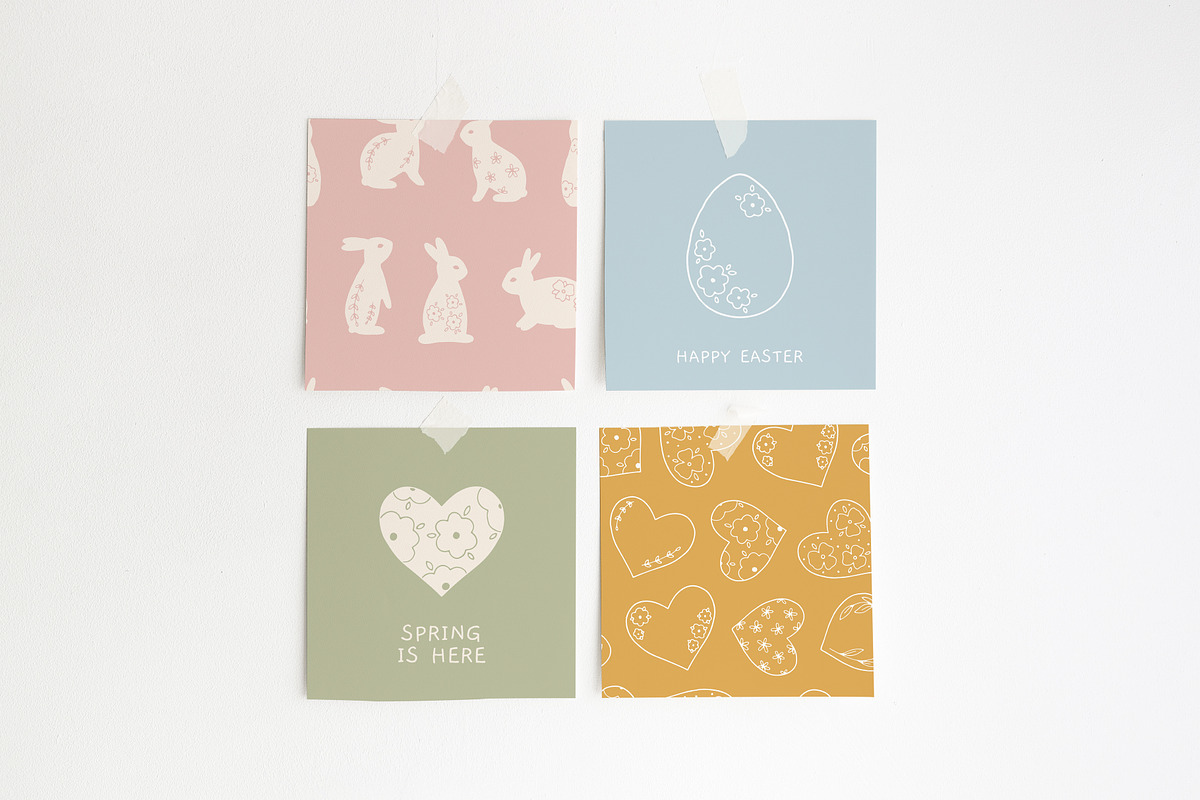 Happy Easter - Line Art Spring Set, a Pattern Graphic by simpleblues ...