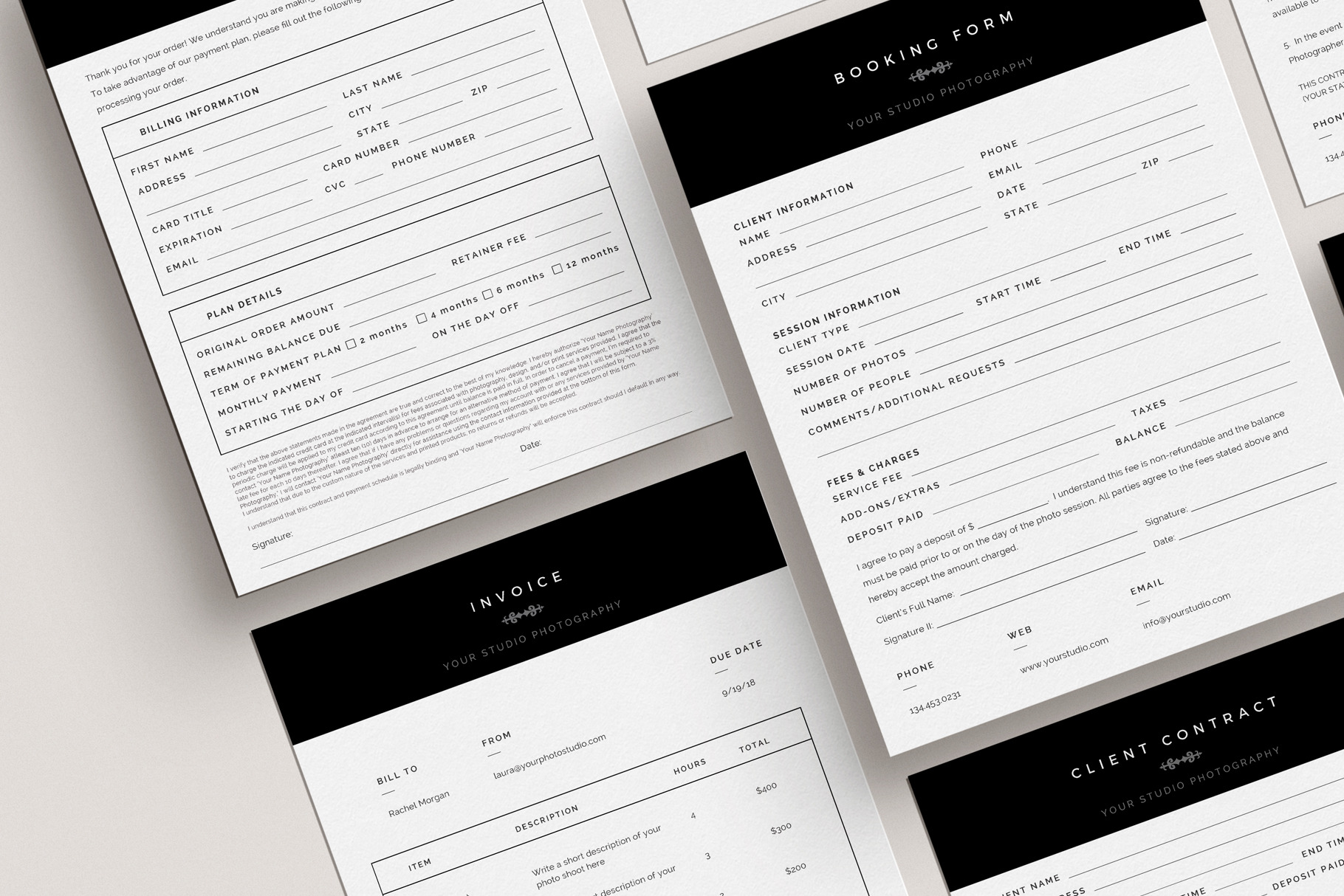 Photography Business Forms Set, a Stationery Template by By Stephanie ...