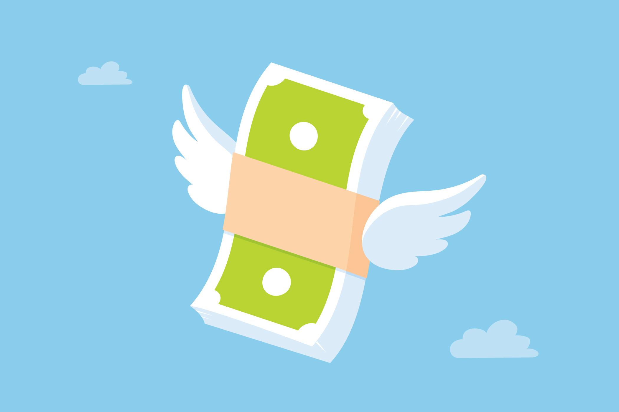 Flying Cash, a Finance Illustration by Vector Kitchen by Zoljo