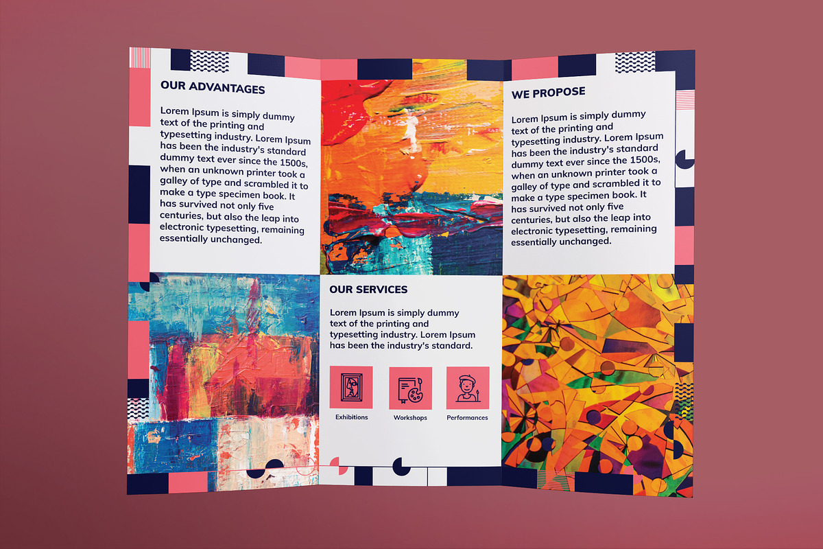 Art Gallery Brochure Trifold, a Brochure Template by TemplatesNow!