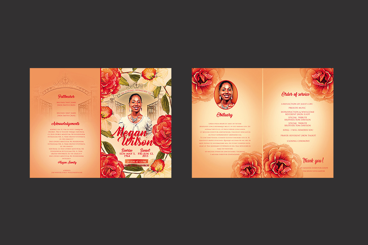 Funeral Porgram Template, a Flyer Template by DSGraphicDesign