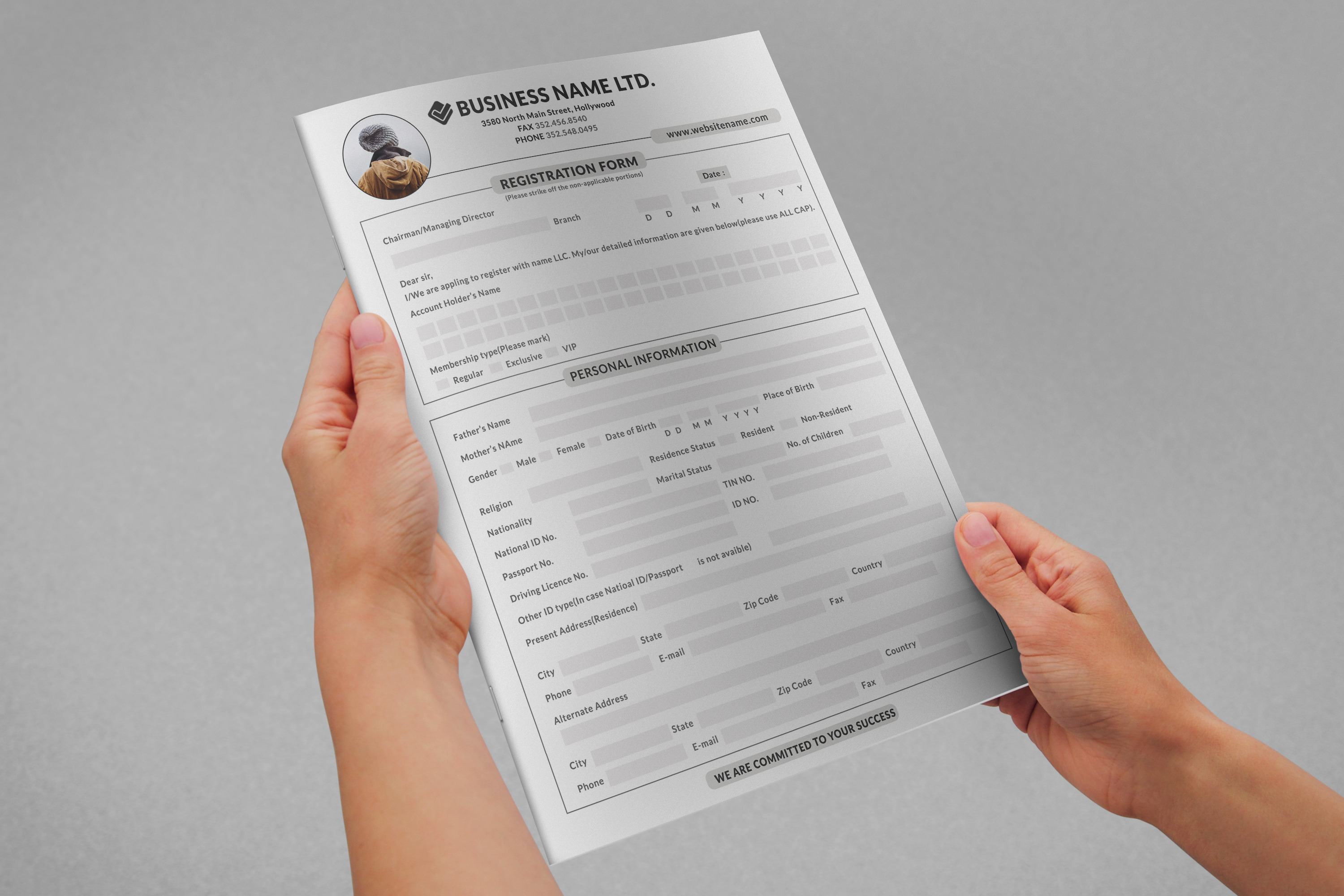 Registration form 2, a Stationery Template by DesignGhar