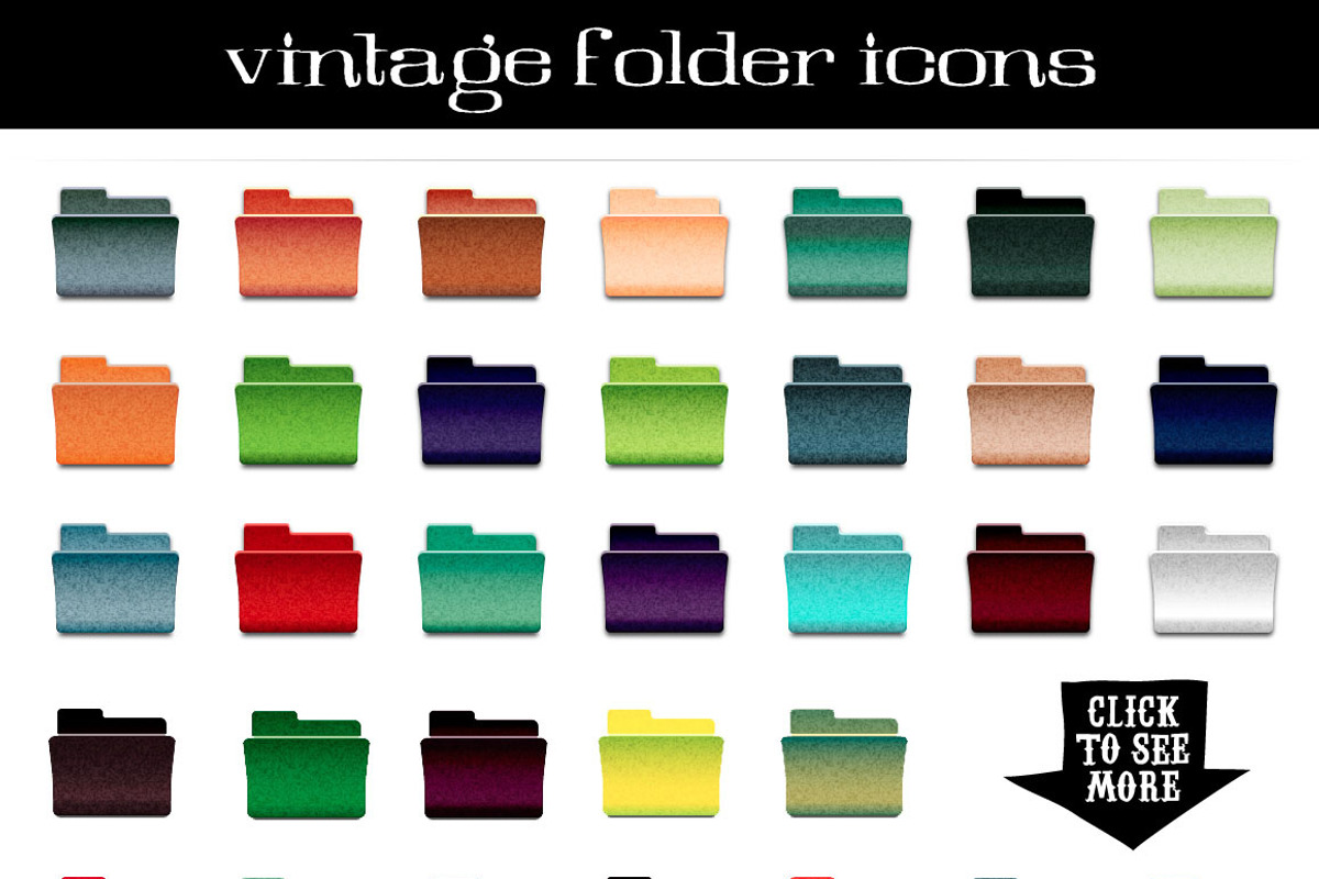 Vintage Folder Icons, an Icon by Marmalade Moon | Creative Market
