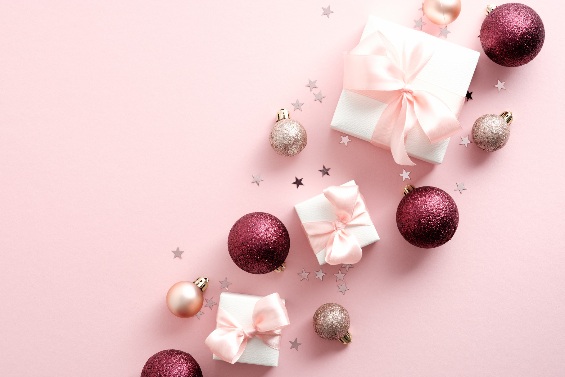 Pink Christmas background | Holiday Stock Photos ~ Creative Market