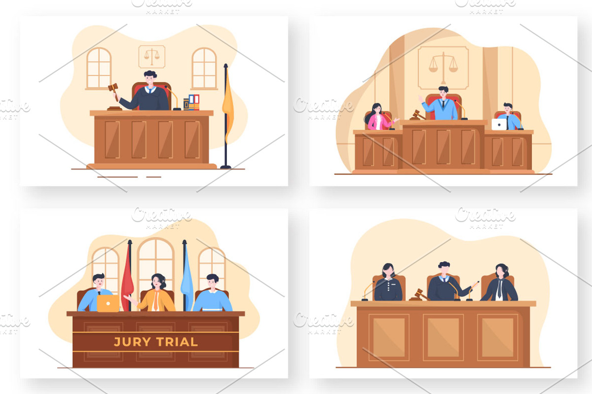 13 Court with Law and Justice Design, a Person Illustration by denayunebgt