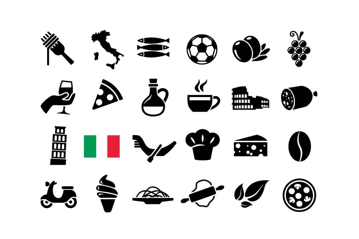ITALY - vector icons, an Icon by marusdesign | Creative Market
