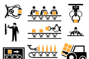 Manufacturing process icons set, a Graphic by Microvector