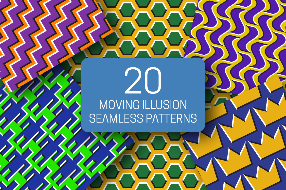 20 moving illusion patterns, a Pattern Graphic by Guten Tag Vector