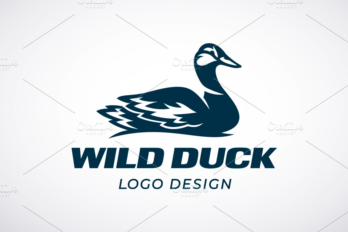 Duck swimming, logo template, an Animal Illustration by Ledokolua ...