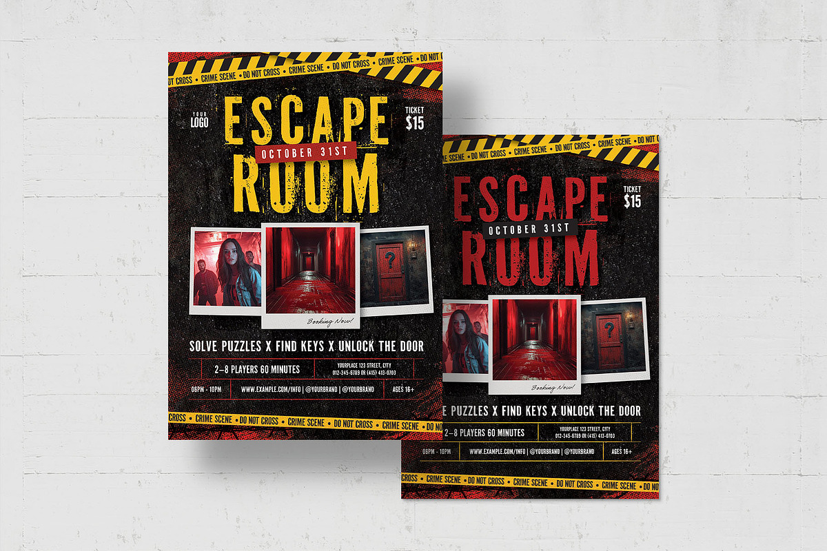 Escape Room Flyer Template, a Flyer Template by BrandPacks