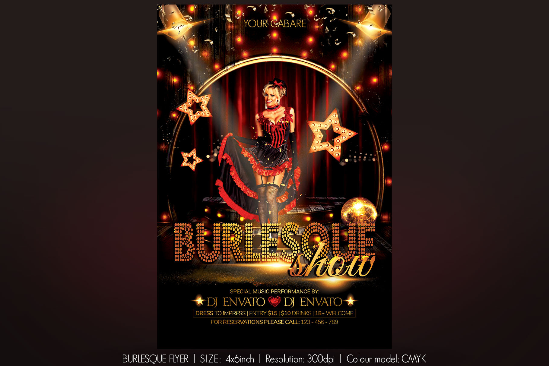 Burlesque Flyer, a Flyer Template by Artolus