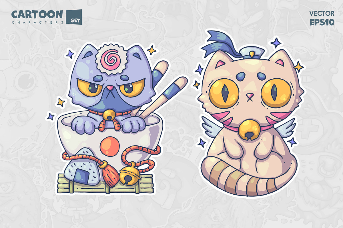 Cartoon Characters Set, a Decorative Illustration by Andrew_Derr ...