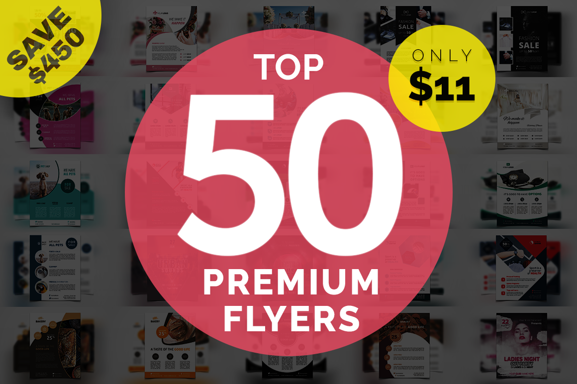 Top 50 Premium Flyers Bundle, a Poster Template by UNIK Agency
