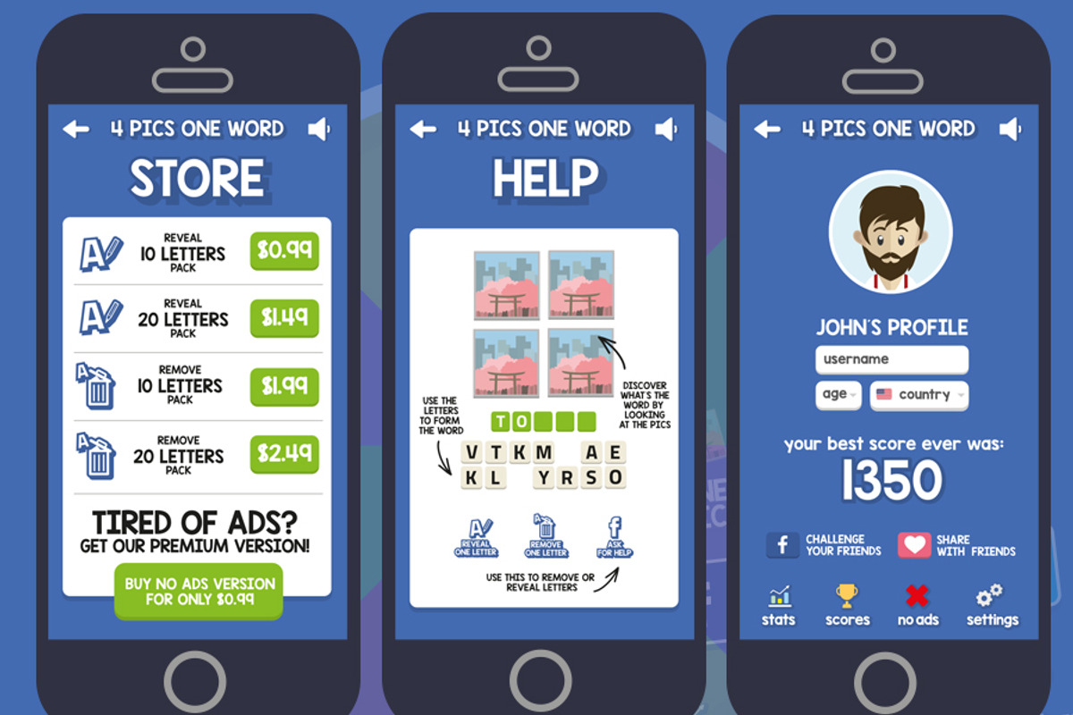 4 Pics 1 Word Game Graphic Assets, an Illustration by DeLaGranSiete
