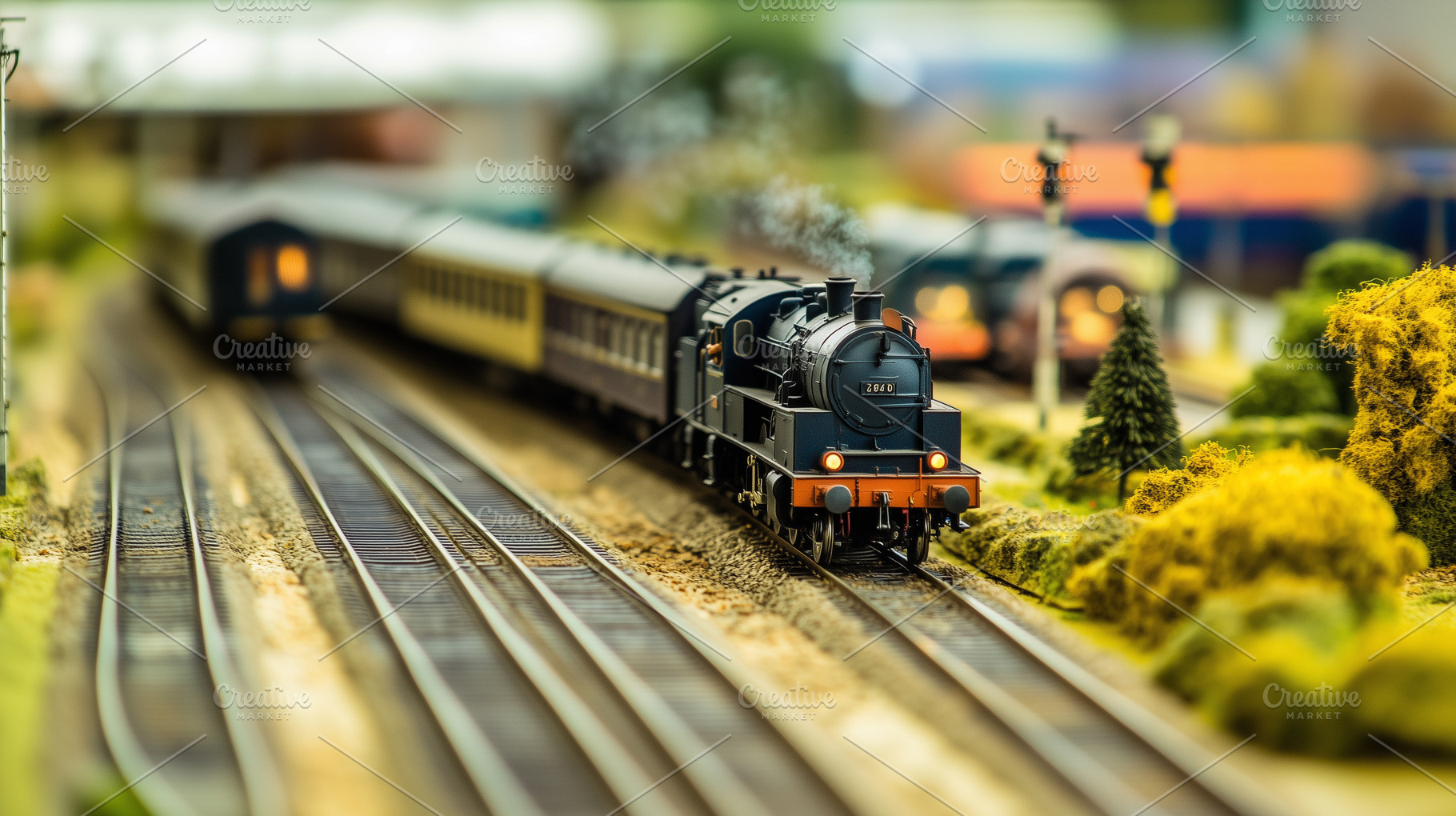 Trains on railway model, a Transportation Photo by MistyDay