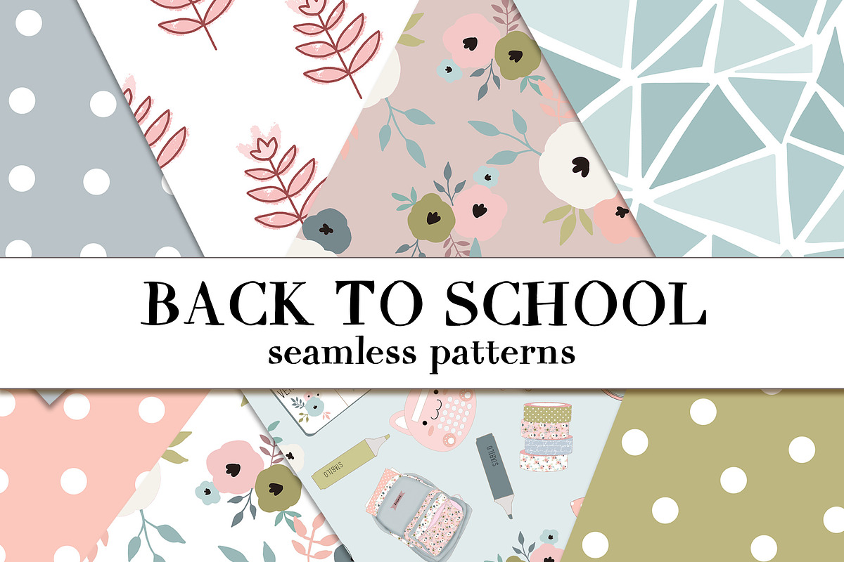 Back to school seamless patterns, a Pattern Graphic by Rosabebe