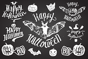 halloween spooky calligraphy set, an Object Graphic by hand draw