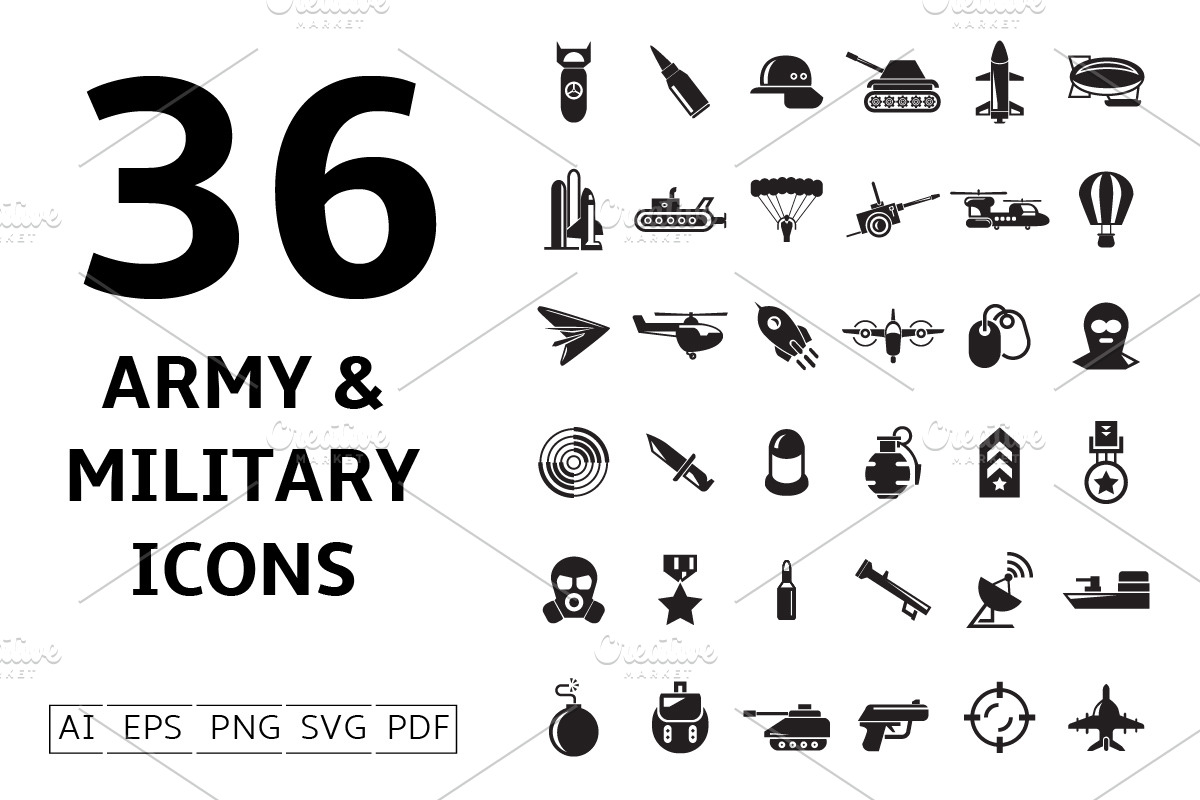 Army and Military Icons Set, an Icon by Designfour