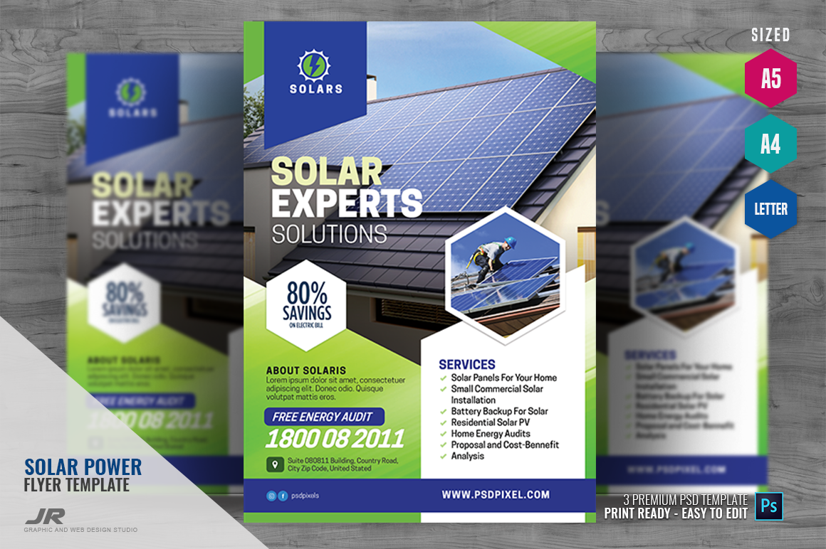 Solar Power Experts Flyer, a Flyer Template by PSDPixel | Creative Market