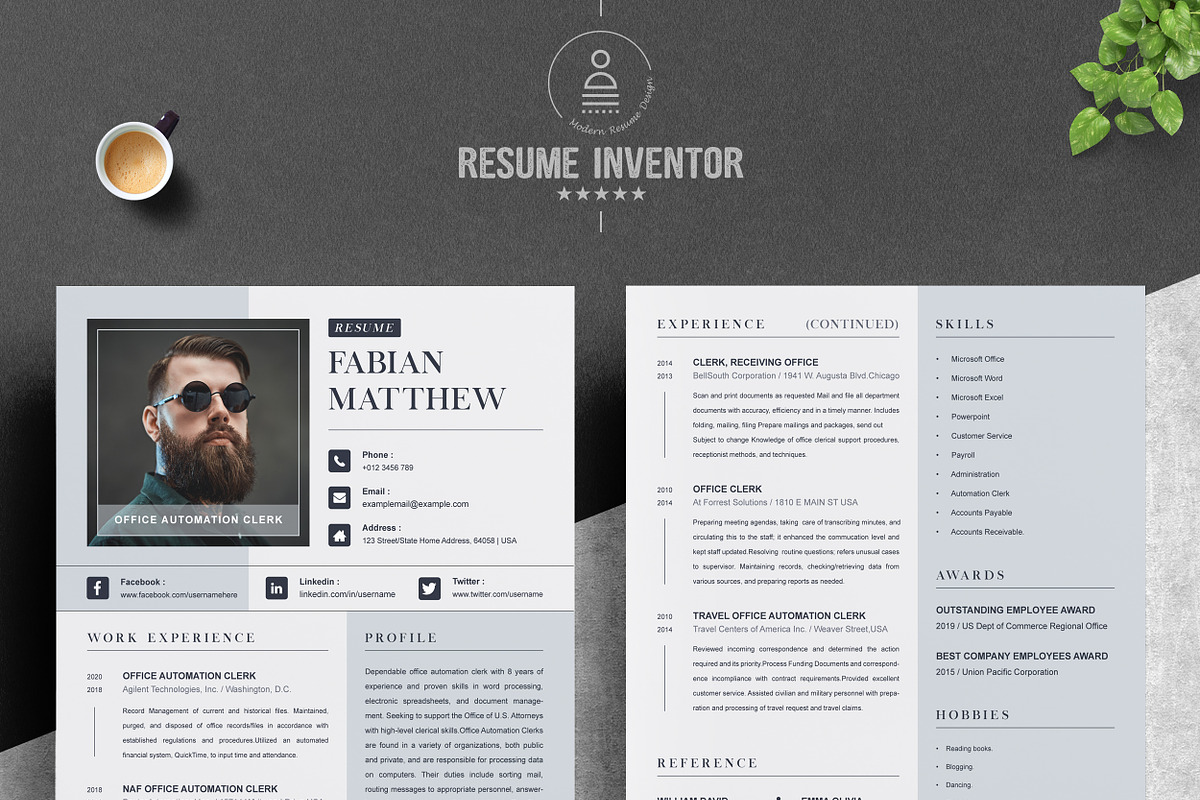 Modern Executive CEO Resume Template