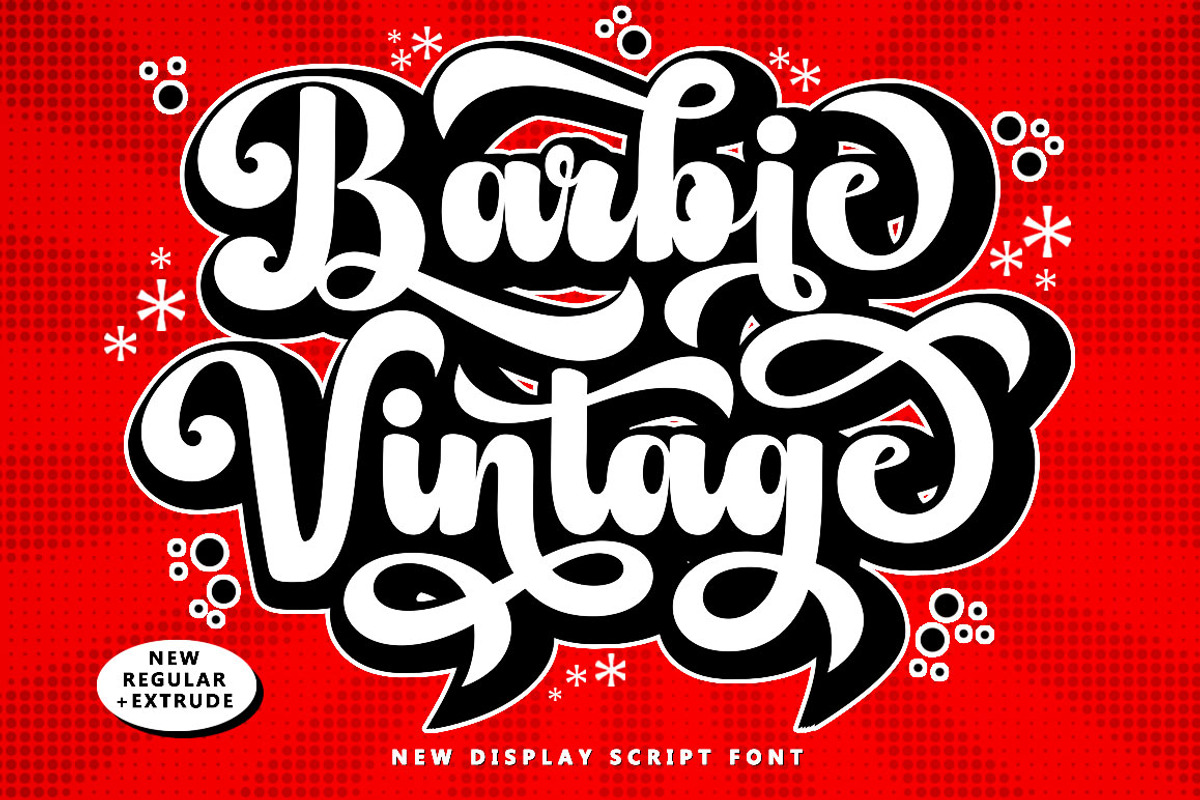 Barbie Vintage, a Script Font by Bungletter