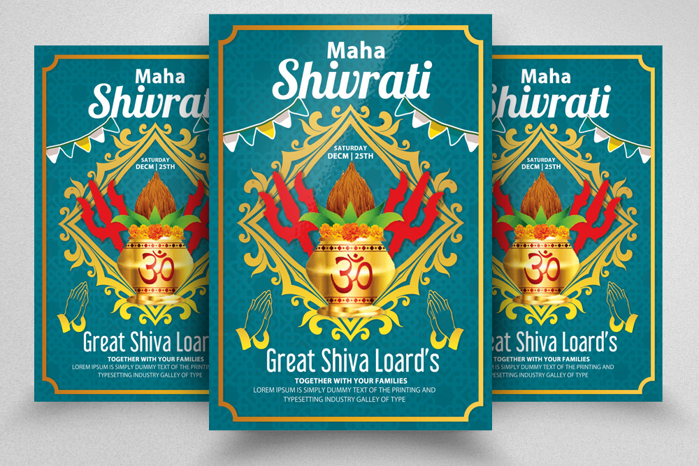 Shivrati Hindu Event Flyer Template, a Flyer Template by Psd Templates