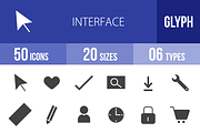 50 Interface Glyph Icons, an Icon by IconBunny