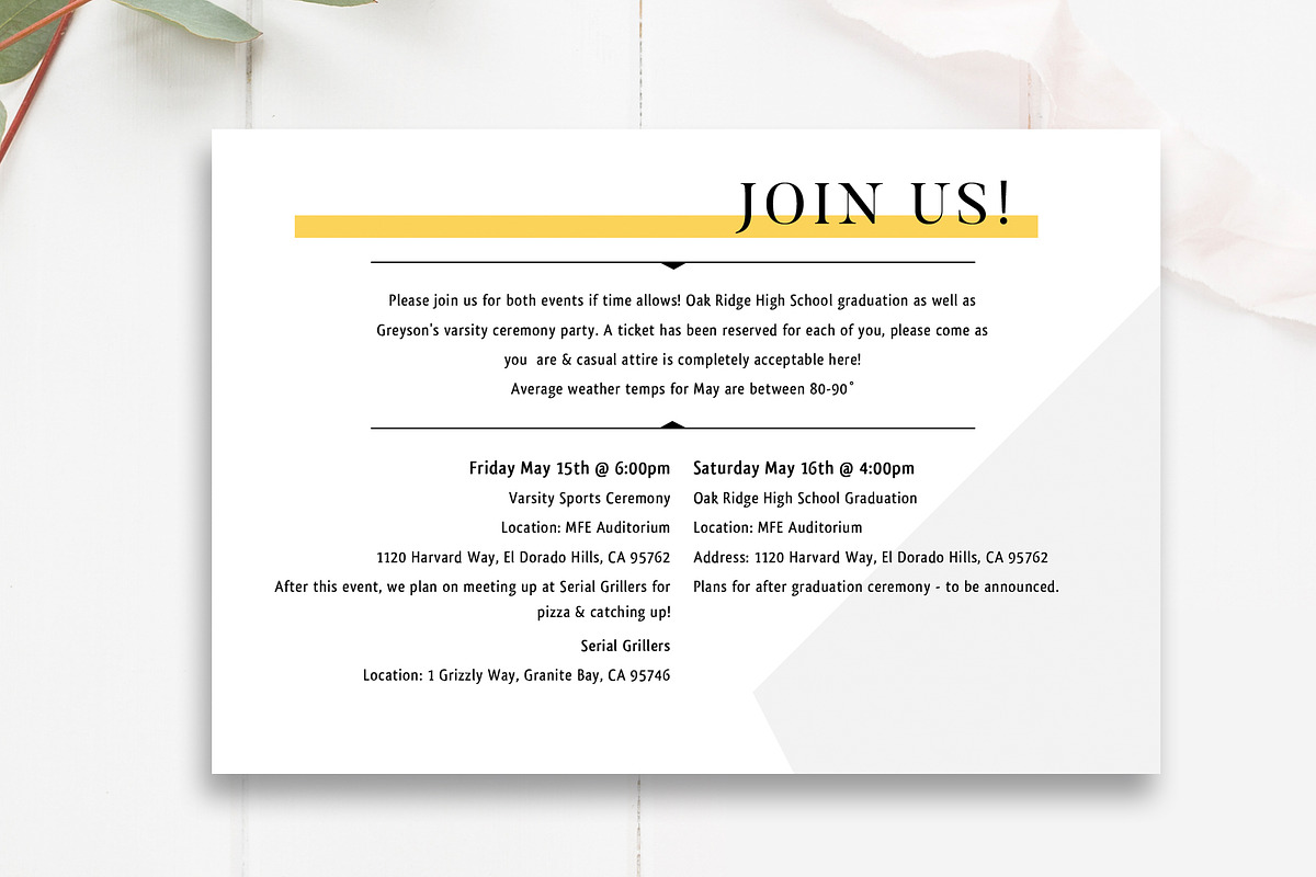 Senior Graduation Card Template, an Invitation Template by By Stephanie ...