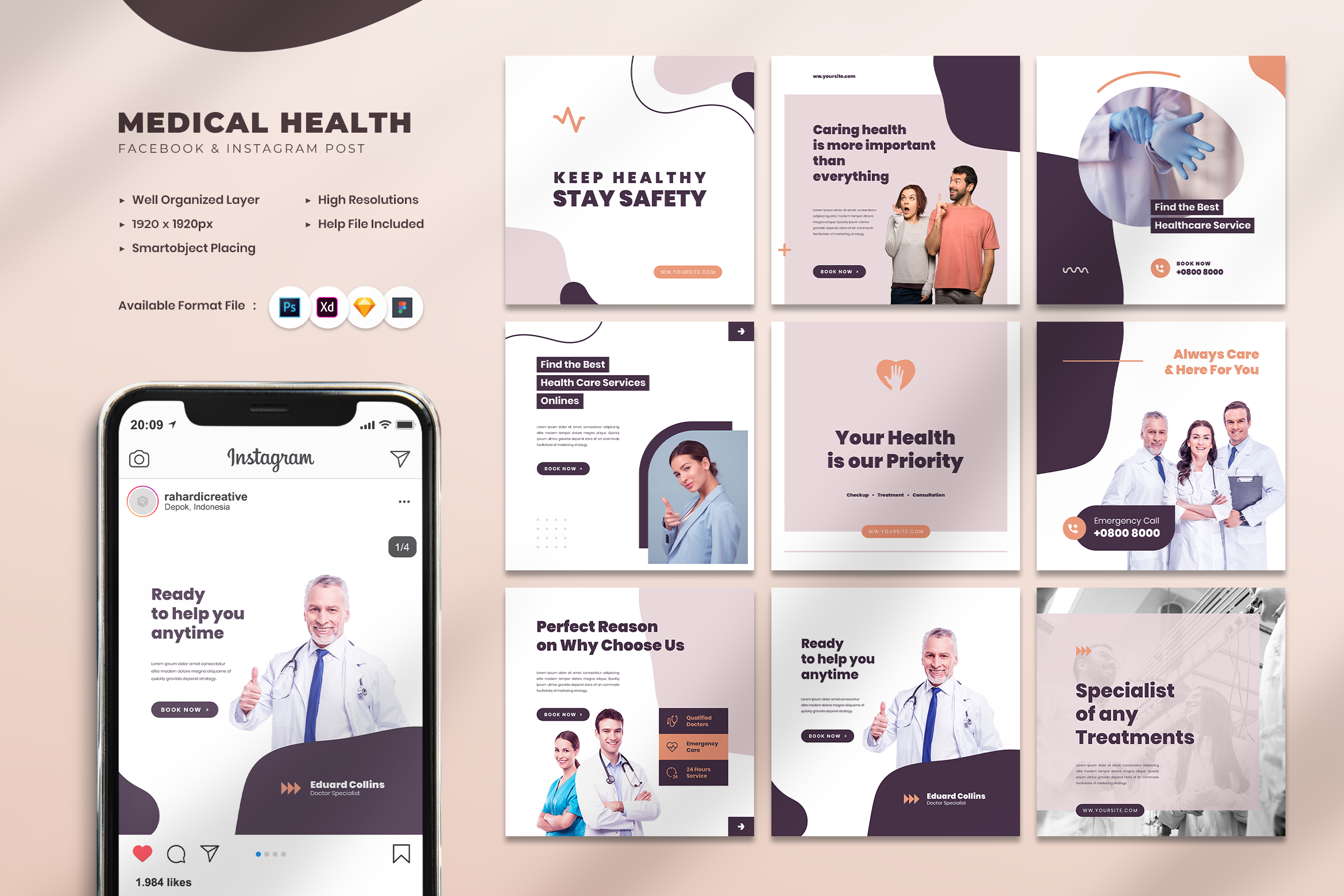Medical Health Instagram Post, a Social Media Template by Rahardi Creative