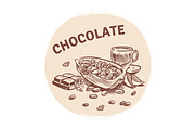Hand drawing vector chocolate emblem, a Graphic by Valerie Bodnar
