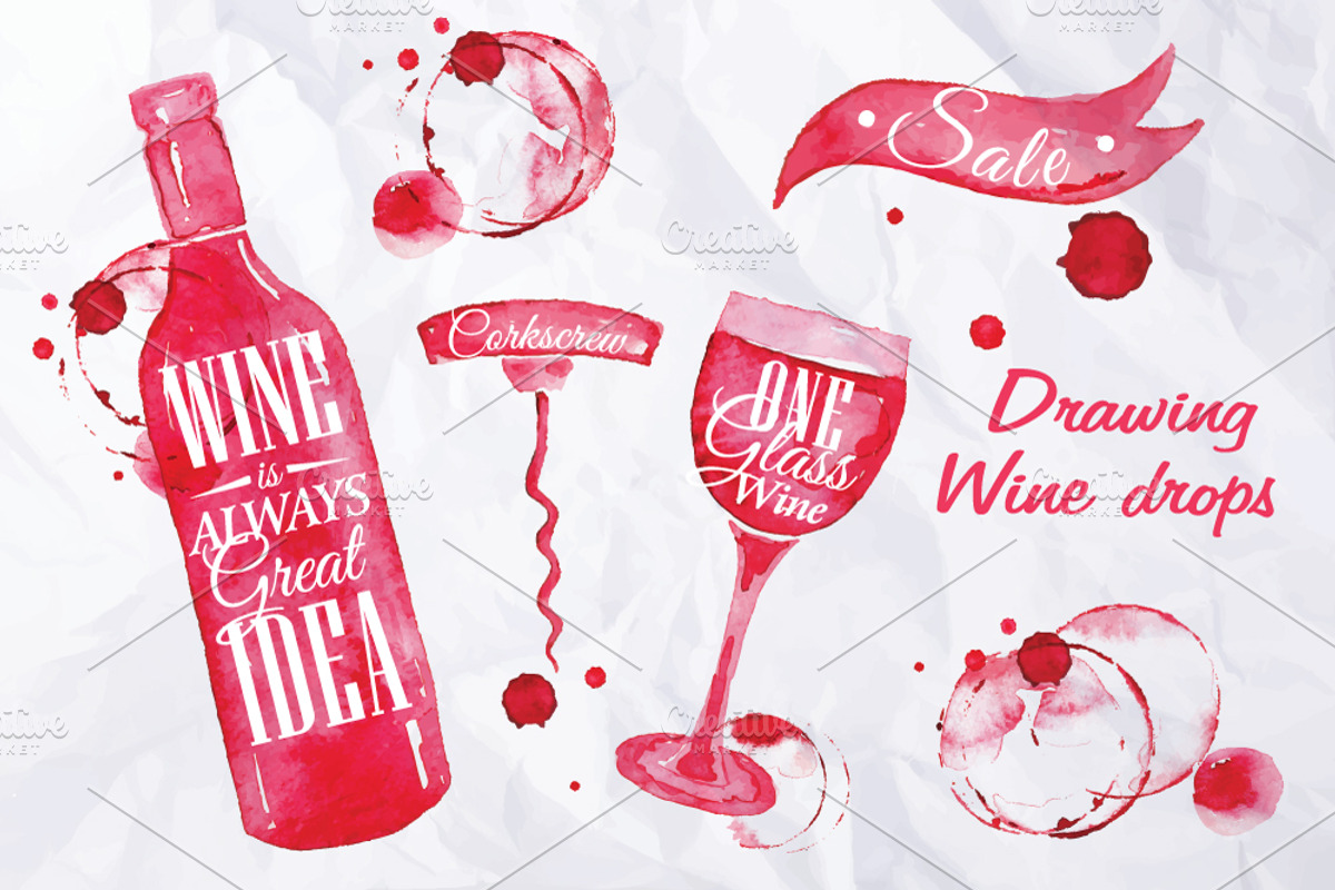 Drawing wine drops, a Food Illustration by Anna