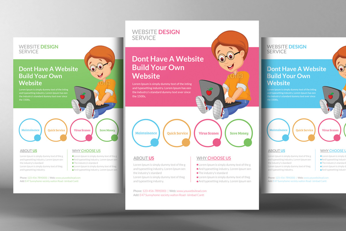 Premium Website Design Flyer, a Flyer Template by graphicforest