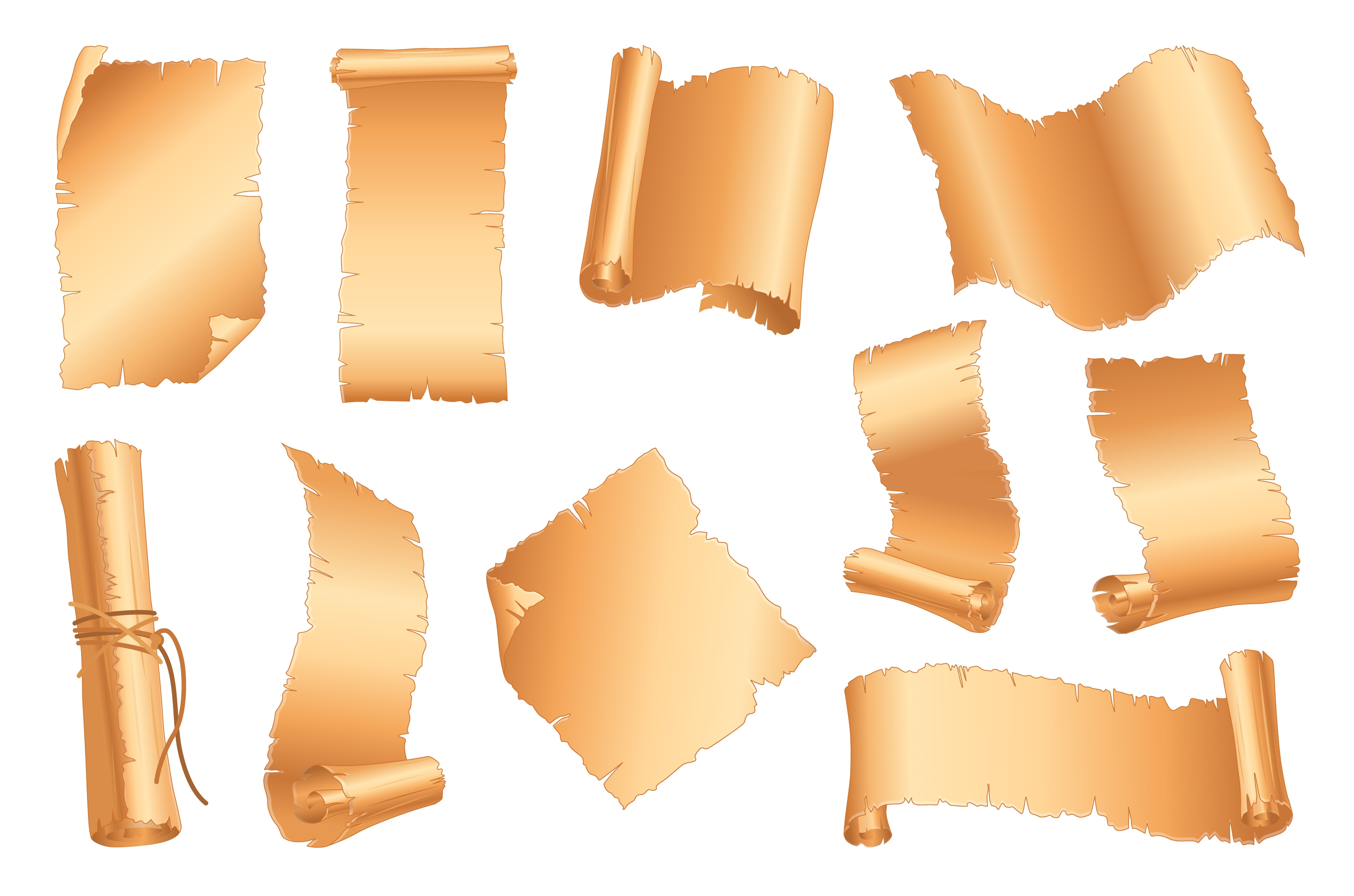 Collection of old paper scrolls, a Decorative Illustration by the8monkey