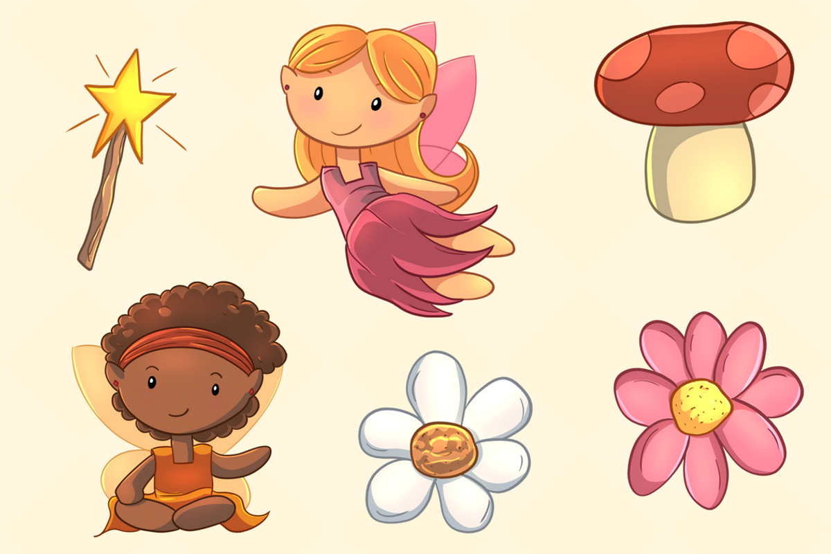 Cute Fairies Clip Art, an Illustration by Keepin' It Kawaii