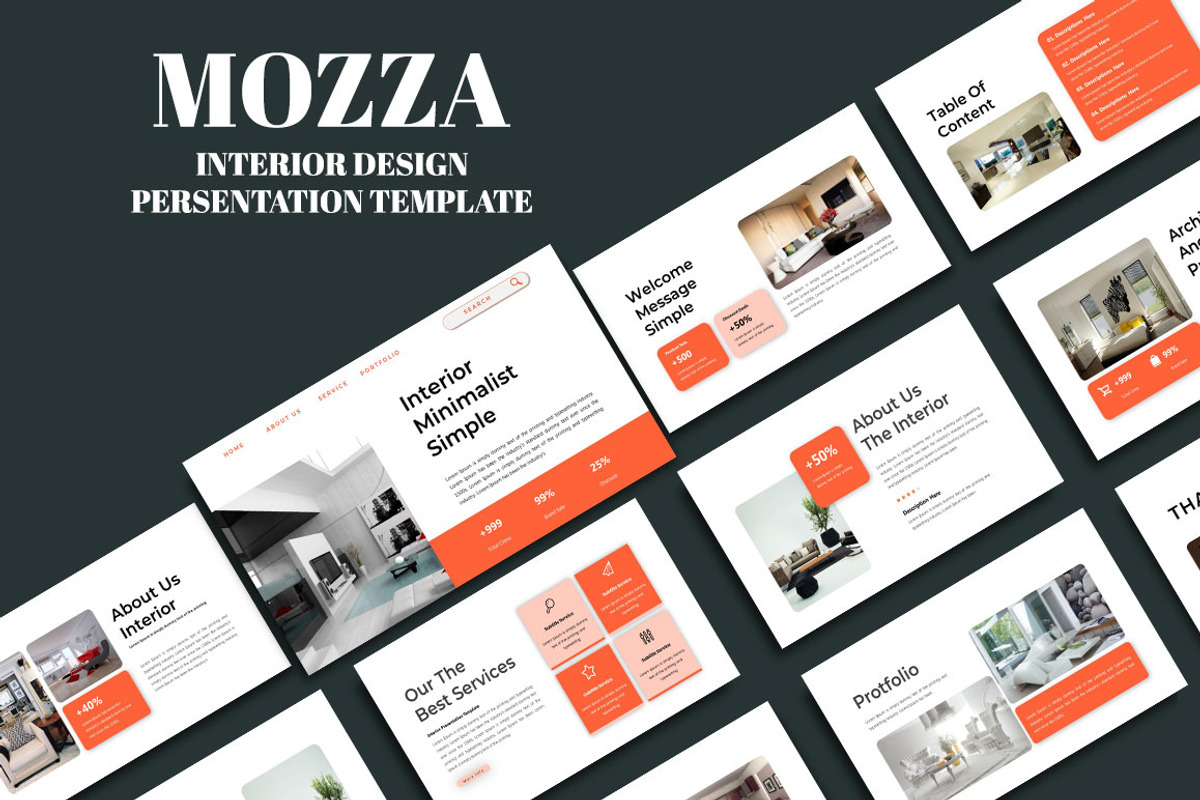 Interior Mozza Powerpoint, a Presentation Template by yanindesign | Creative Market