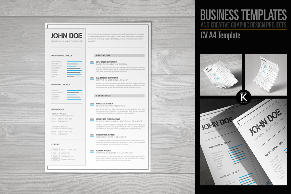 CV A4 Template, a Templates & Theme by Keboto
