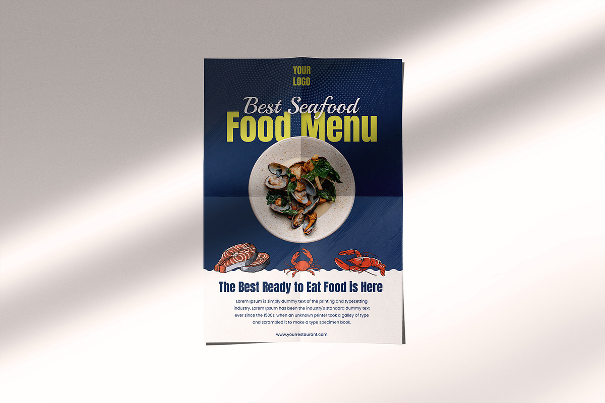 Seafood Restaurant Menu Template, a Brochure Template by SLAB! Design