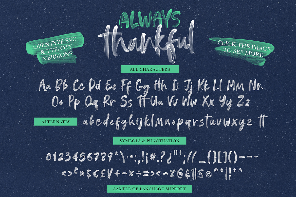 Always Thankful - SVG Font Duo, a Font by Greg Nicholls