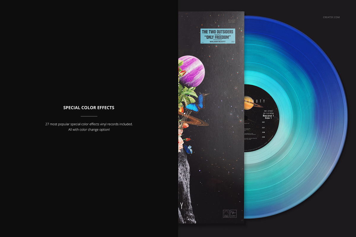 Translucent Vinyl Record Mockup Set, a Merchandise Mockup by creatsy5 ...