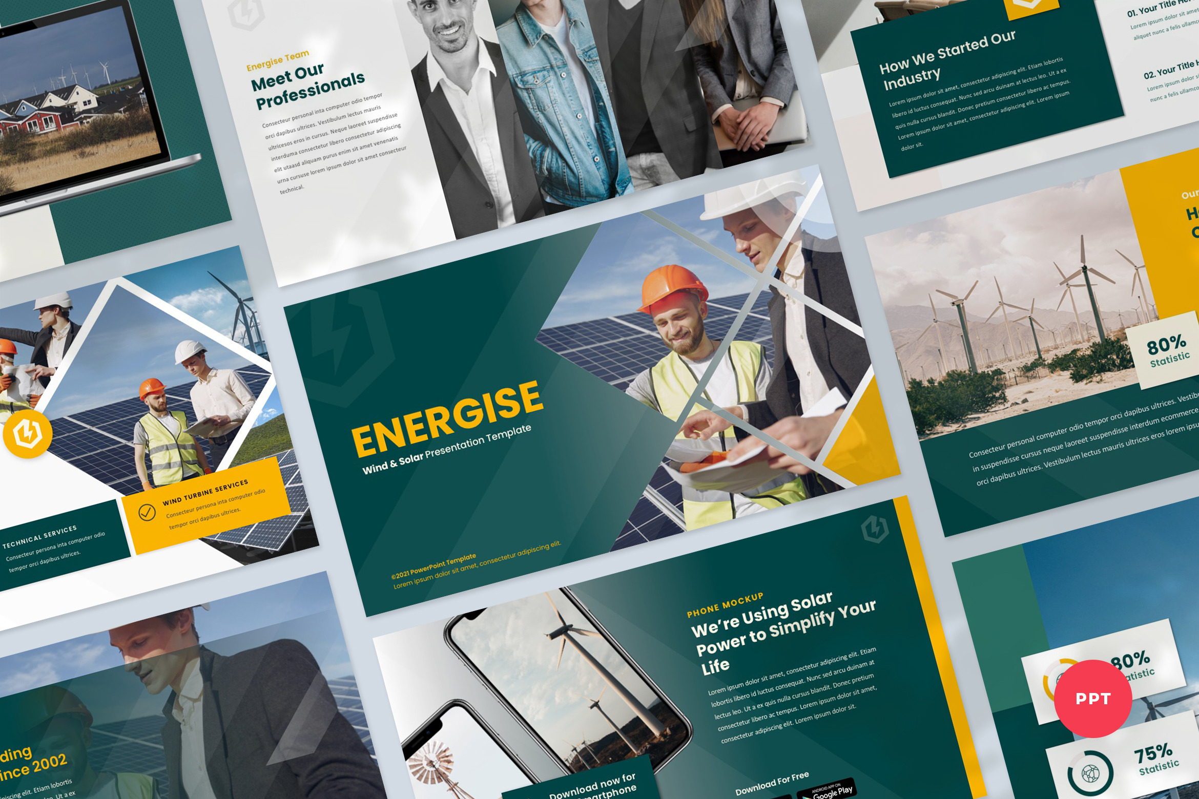 Wind & Solar Energy Presentation, a Presentation Template by Graphue