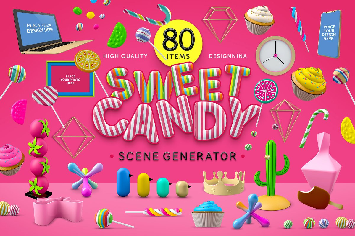 Sweet Candy | Premium scene creator, a Books & Magazine Mockup by ...