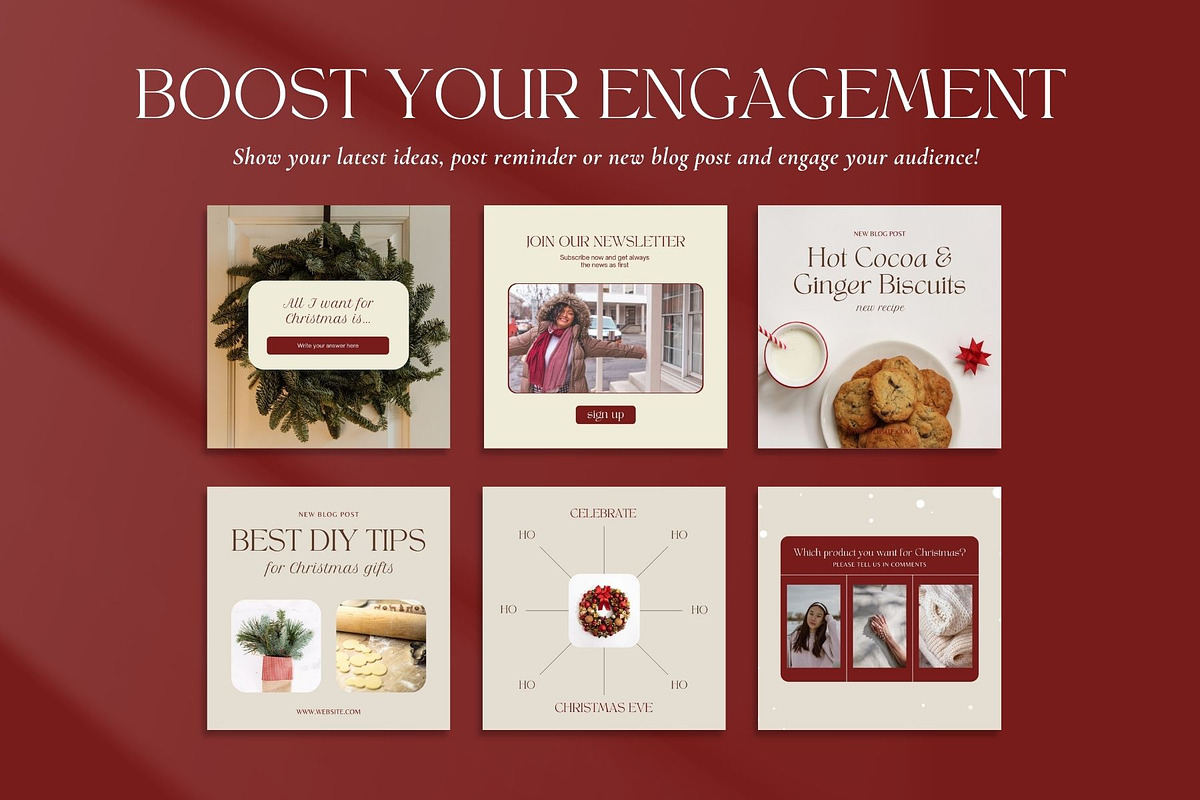 Instagram Christmas Templates CANVA, a Social Media Template by Lyrata ...