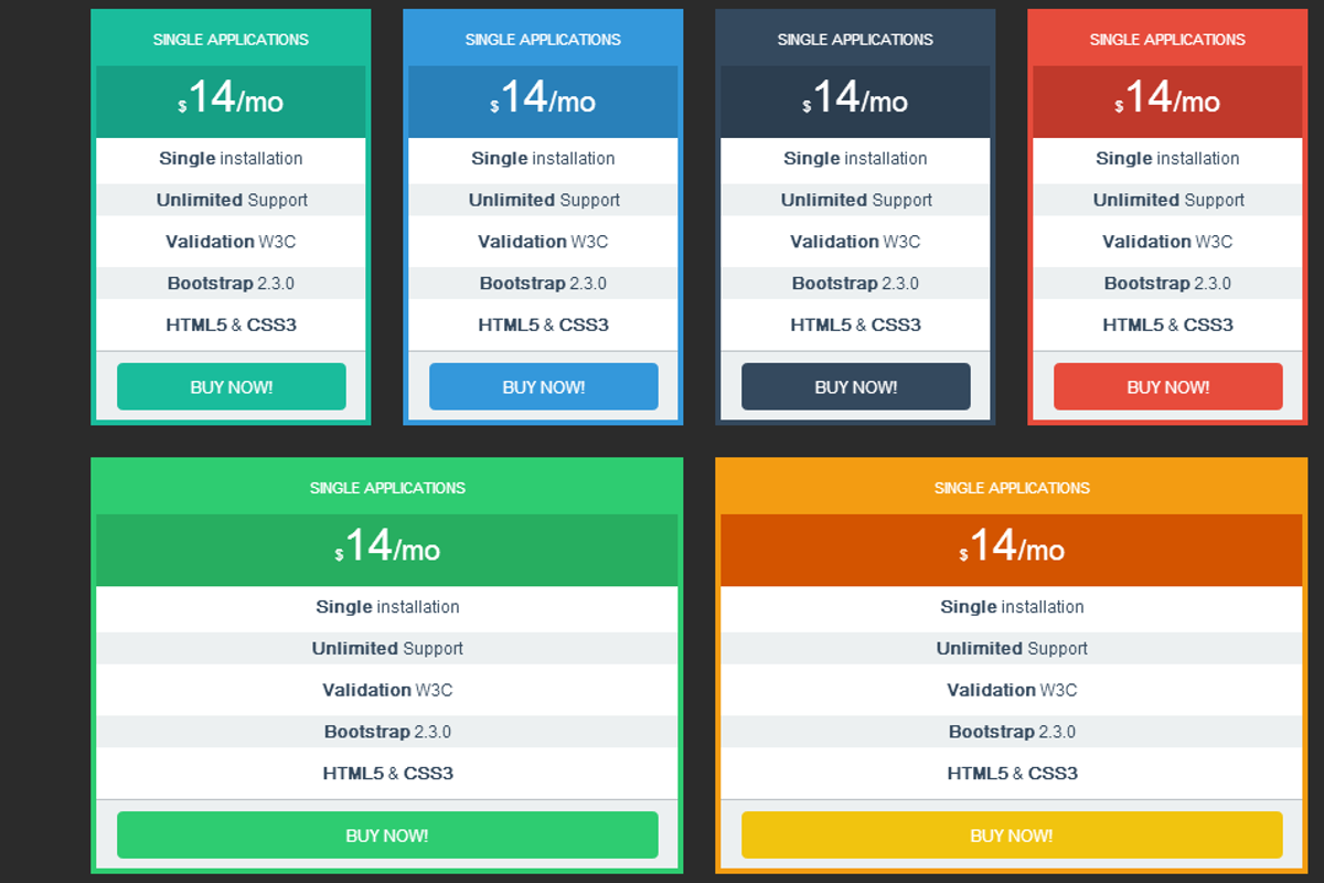 Pricing tables Bootstrap responsive, a Websites & App Template by ...