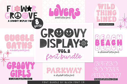 FUNKY OUTLINE Font Bundle, a Font by Blush Font Co.