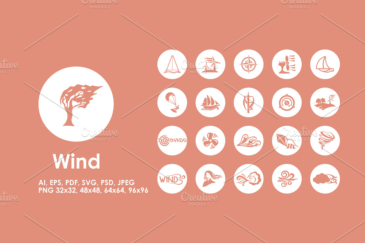 Wind icons, an Icon by Palau | Creative Market
